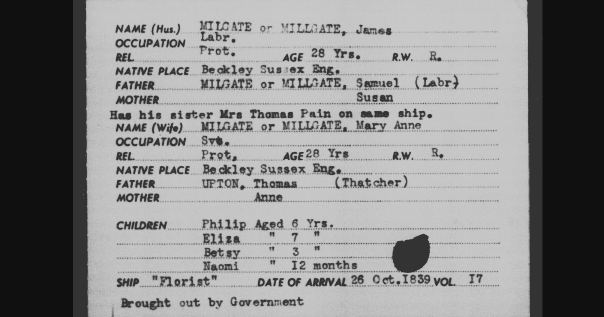 Life of Eliza Milgate – Kin Across the Seas